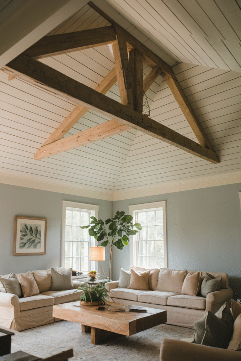 28 Timeless Shiplap Ceiling and Beam Designs for Rustic Interiors ...