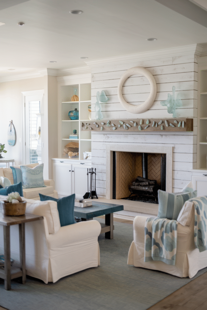 33 Coastal Fireplace Ideas to Inspire Your Seaside-Inspired Decor ...