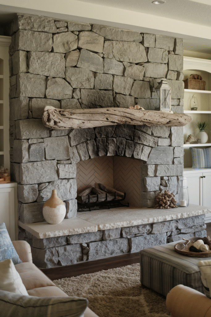 33 Coastal Fireplace Ideas to Inspire Your Seaside-Inspired Decor ...