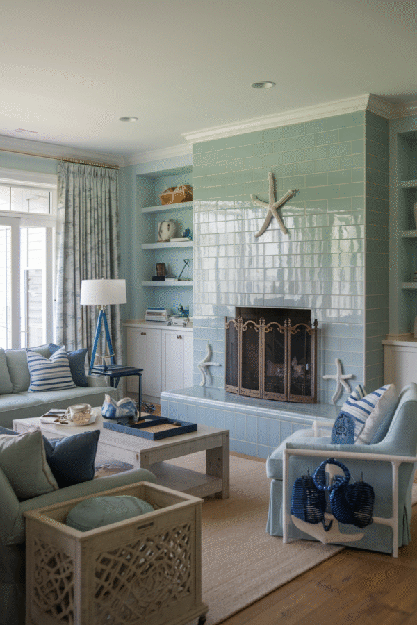 33 Coastal Fireplace Ideas to Inspire Your Seaside-Inspired Decor ...