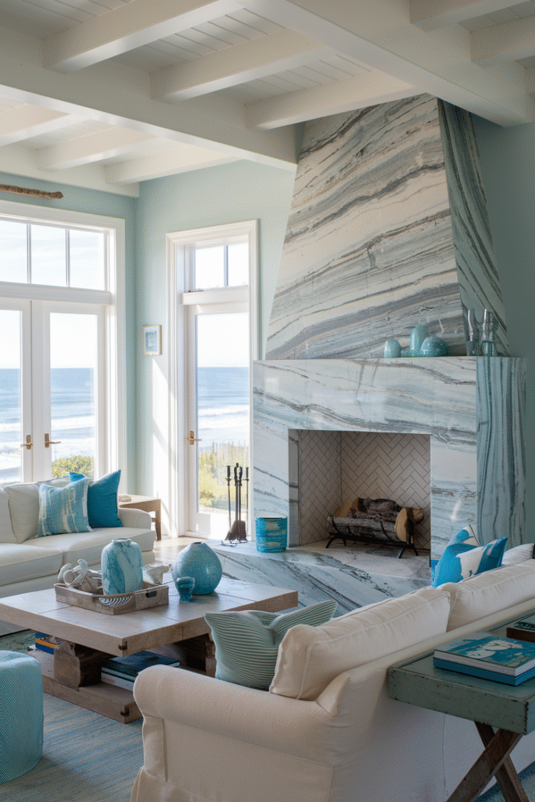 33 Coastal Fireplace Ideas to Inspire Your Seaside-Inspired Decor ...